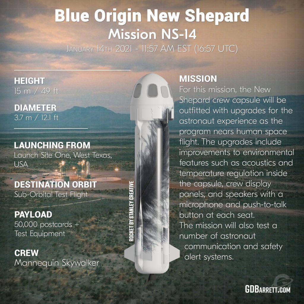 Watch Blue Origin launch its New Shepard NS-14 mission with 'Mannequin ...