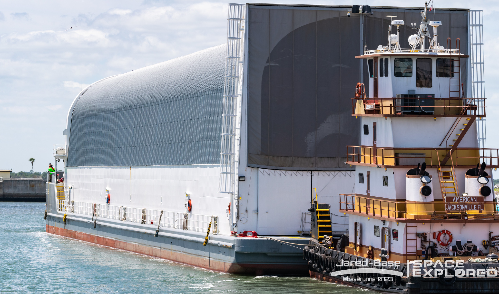 NASA's Pegasus barge arrives at Kennedy Space Center with Artemis I ...