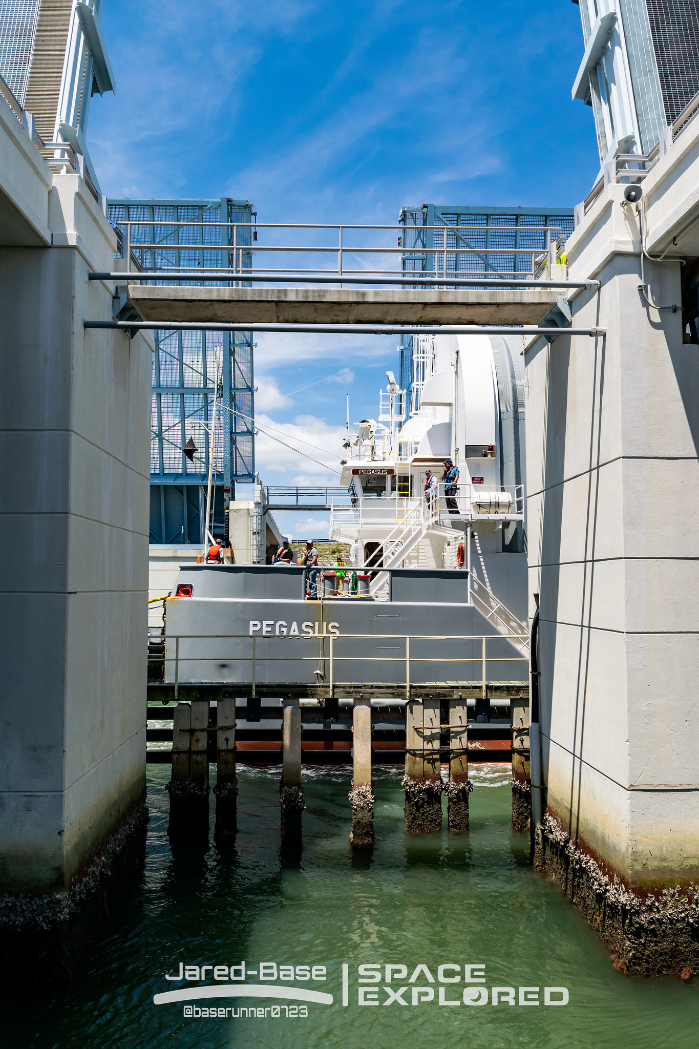 NASA's Pegasus barge arrives at Kennedy Space Center with Artemis I ...