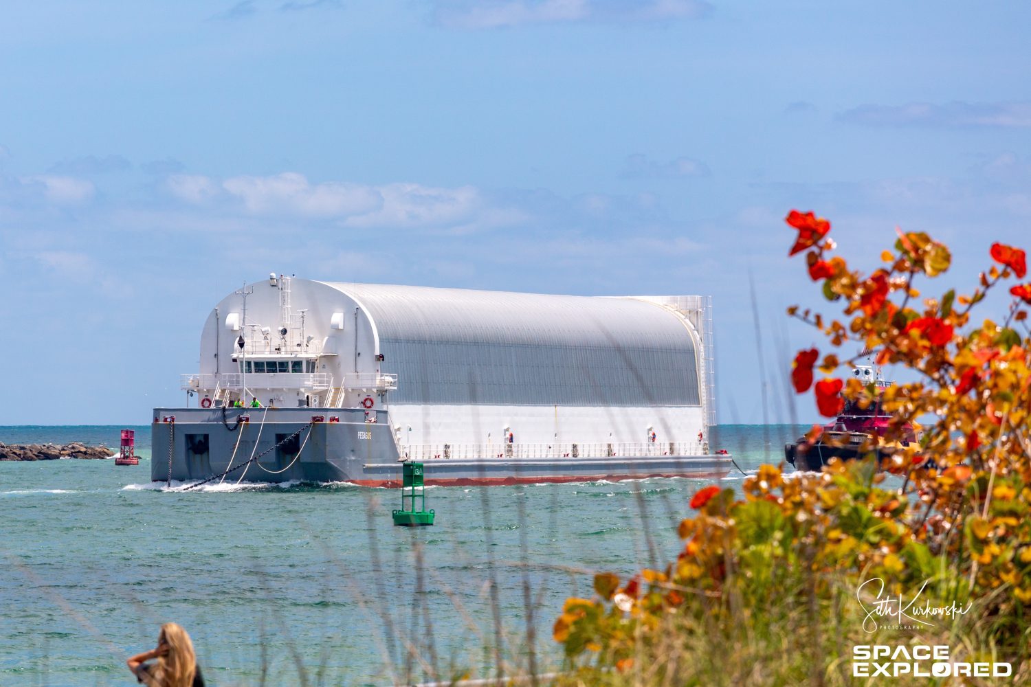 NASA's Pegasus barge arrives at Kennedy Space Center with Artemis I ...