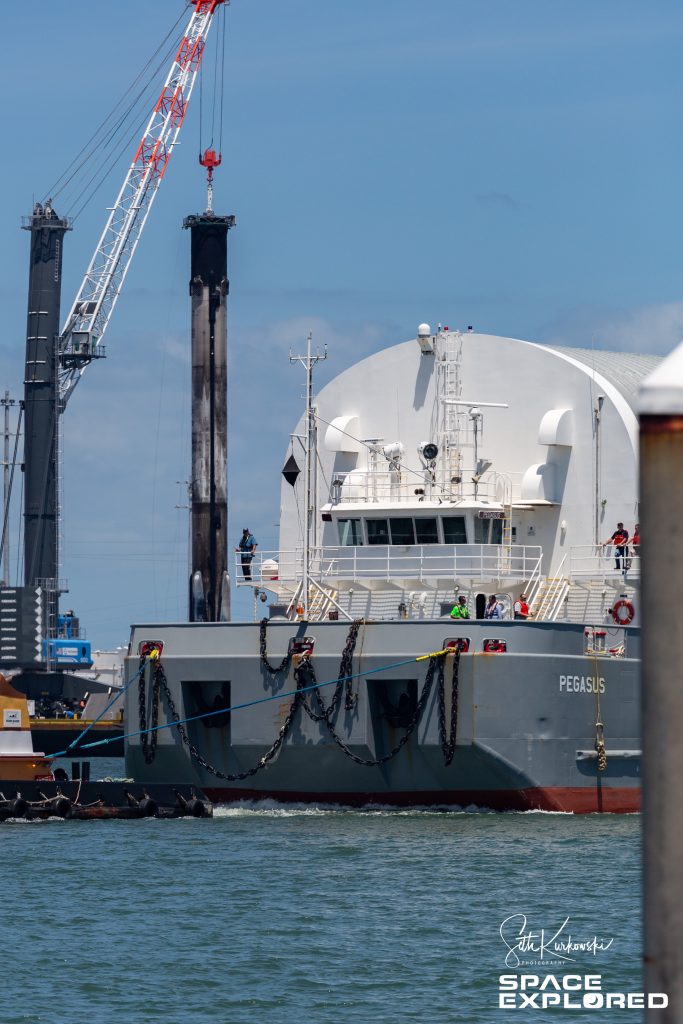 NASA's Pegasus barge arrives at Kennedy Space Center with Artemis I ...