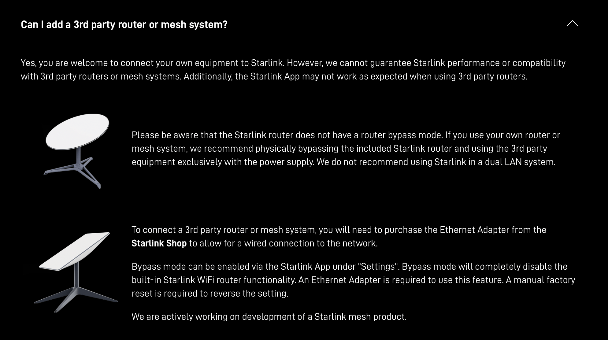 Use third-party router with Starlink 'bypass' mode - Space Explored