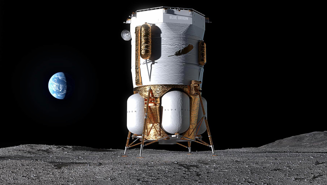 Blue Origin unveils Blue Moon Mk1 lander mock up