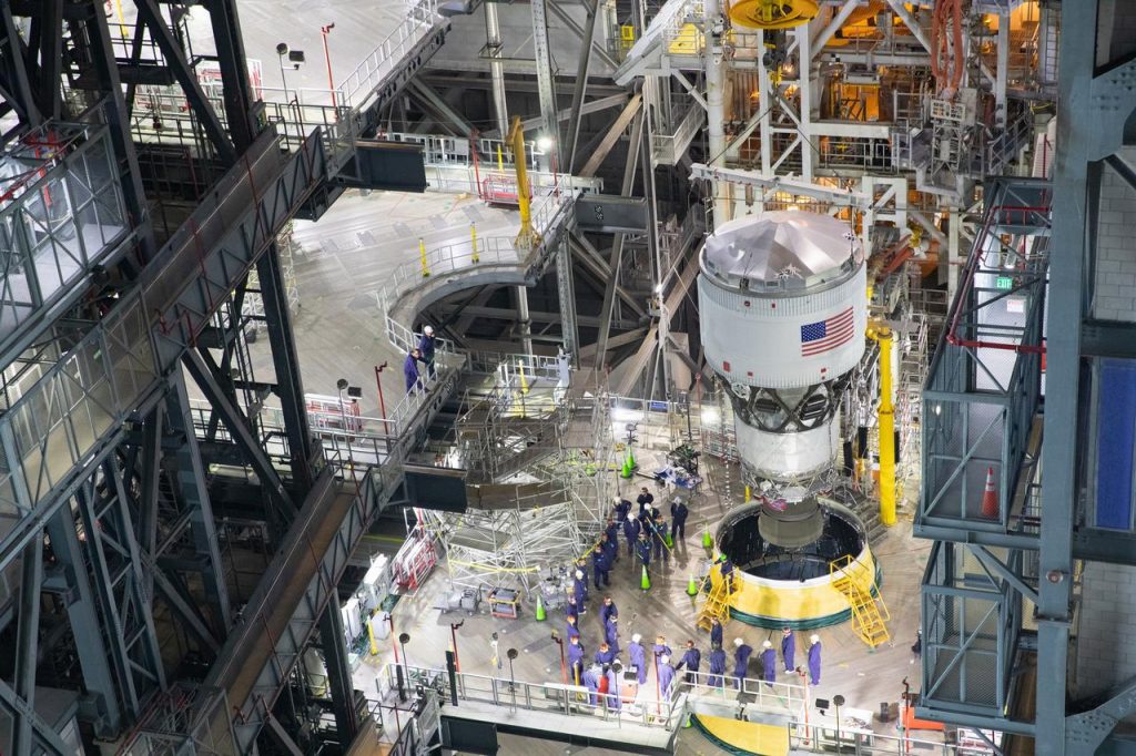 Artemis 2 ICPS stacked, Lockheed hands Orion over to NASA